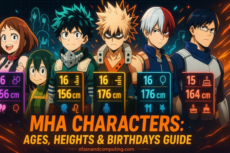 MHA Characters Guide Ages Heights Birthdays 2026
