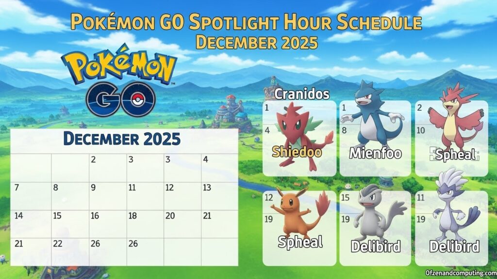 Pokemon GO Spotlight Hour Schedule (December 2025) Ultimate Guide