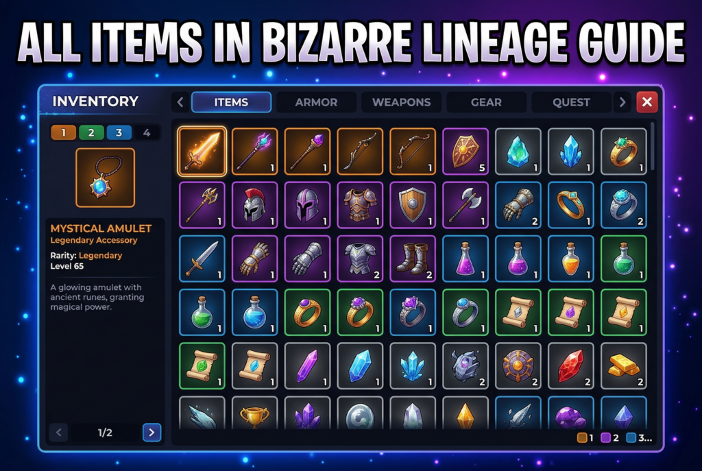 All Items in Bizarre Lineage and How to Get Them in 2026